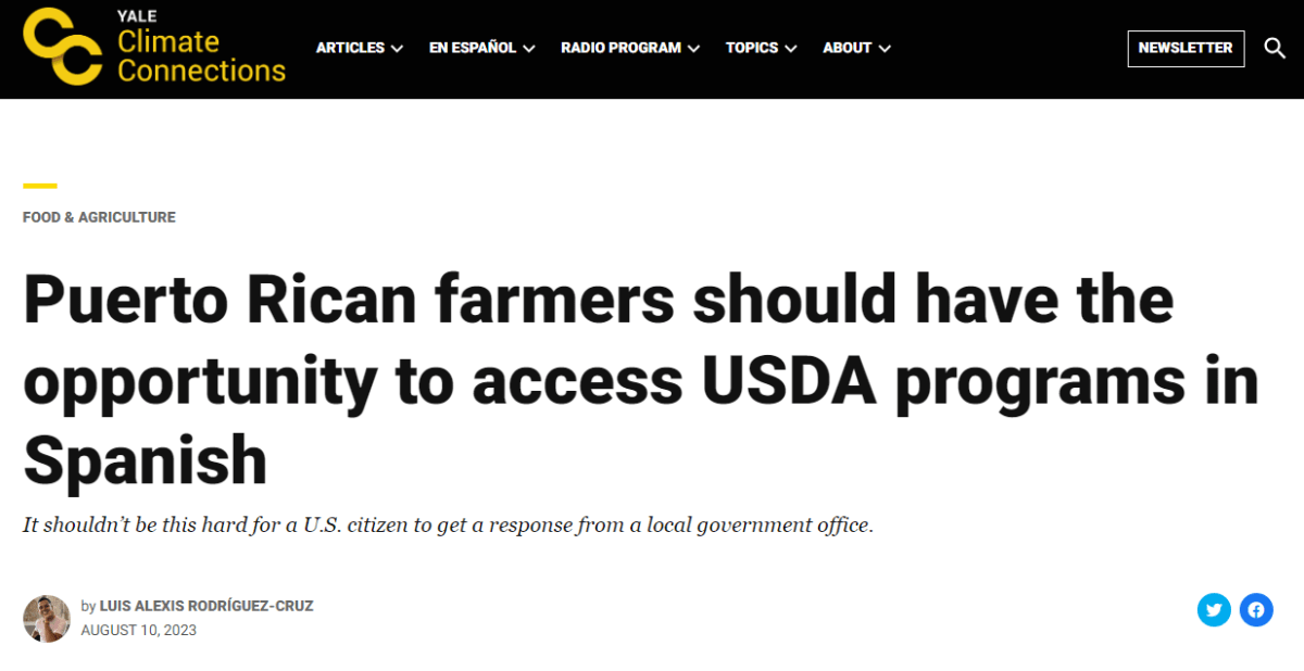 Puerto Rican farmers should have the opportunity to access USDA ...